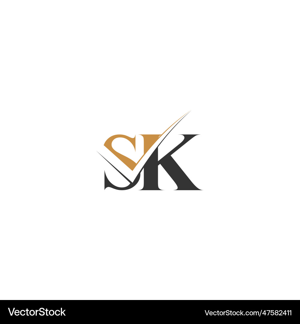 Alphabet letters monogram logo ks sk k Royalty Free Vector
