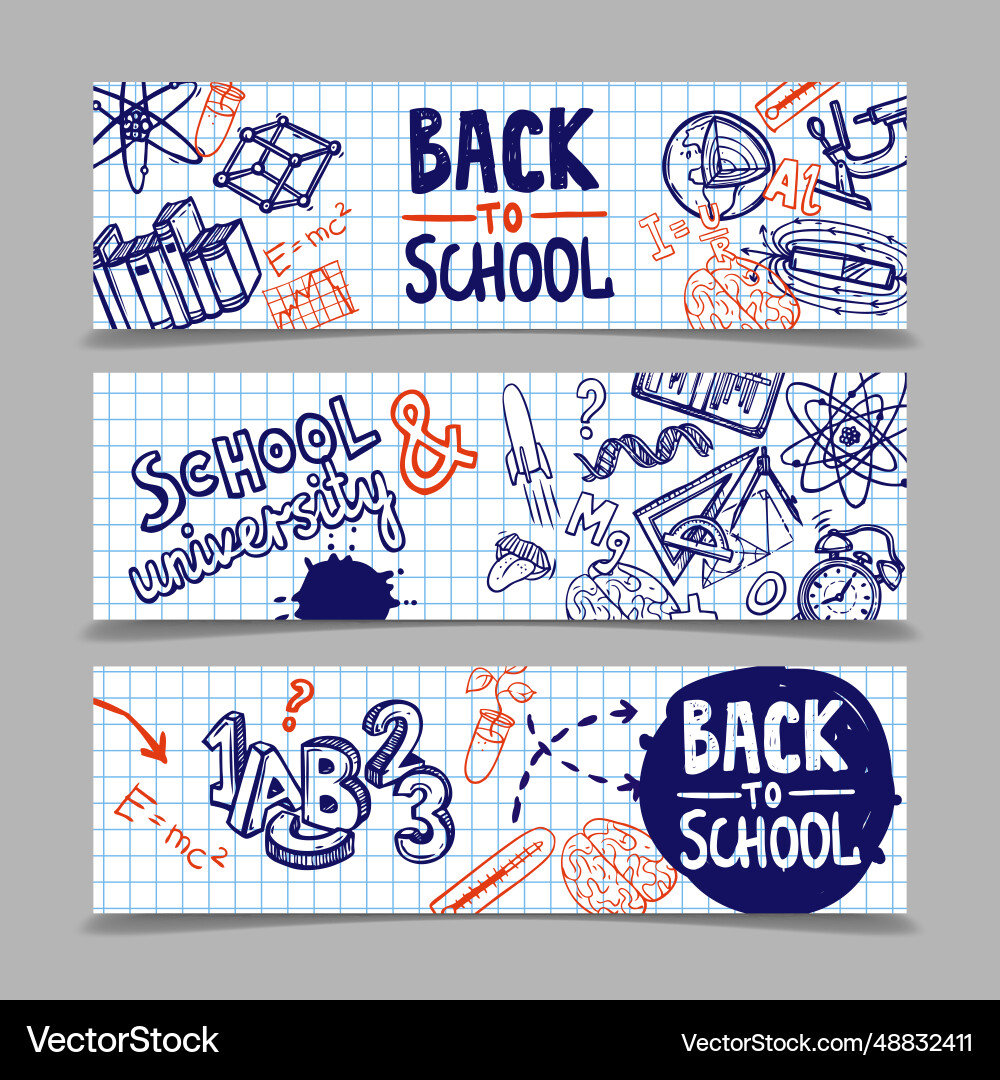 Back to school banners back to school banners Vector Image
