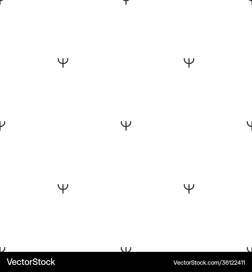 Black greek letter psi seamless pattern on white Vector Image