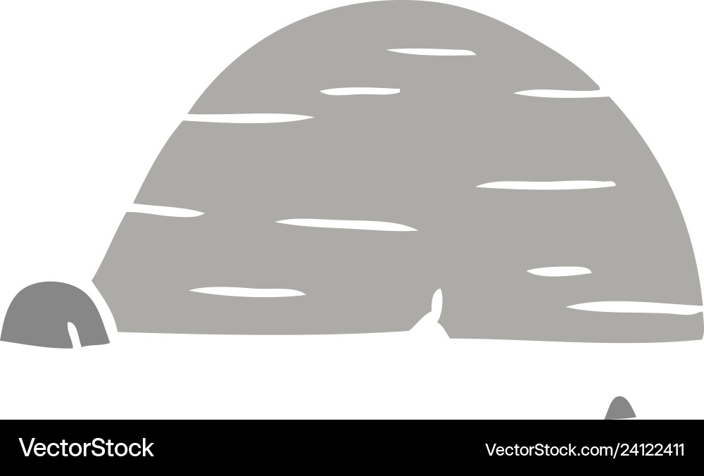 Cartoon doodle of grey stone boulder Royalty Free Vector