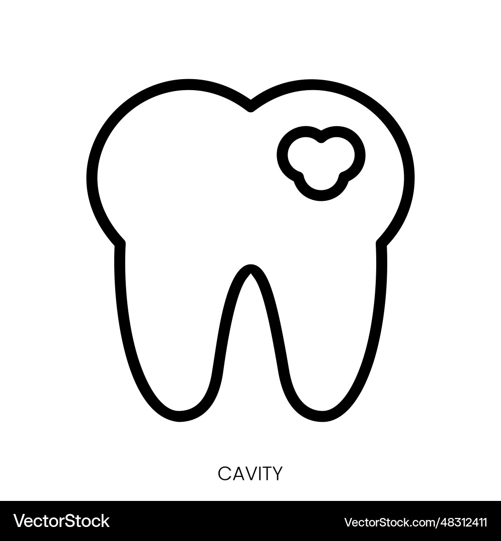 Cavity icon line art style design isolated Vector Image