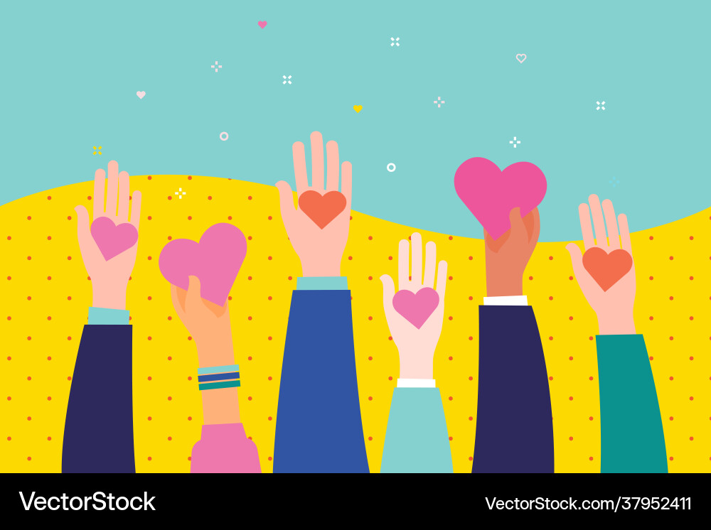 Concept charity and donation give share Royalty Free Vector
