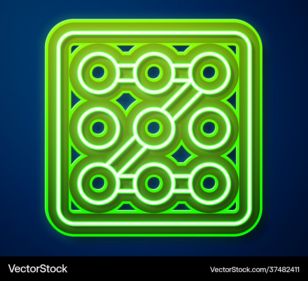 Glowing neon line graphic password protection Vector Image