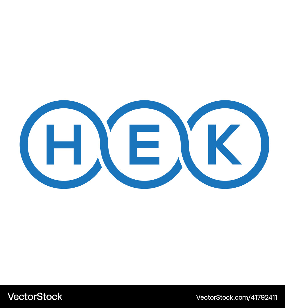 Hek letter logo design on white background Vector Image