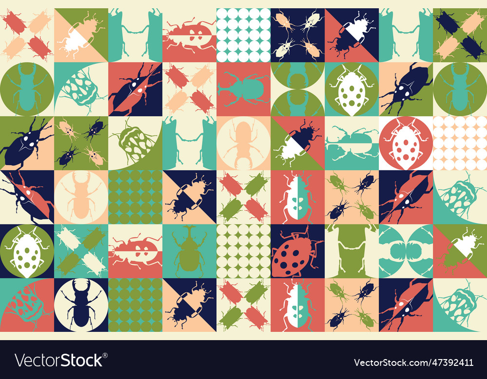 Insect pattern Royalty Free Vector Image - VectorStock