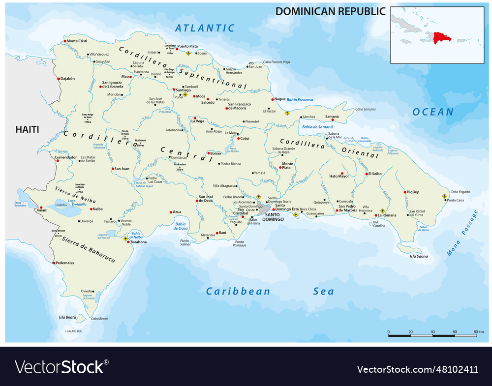 Map of caribbean island country dominican republic Map of caribbean island country dominican republic