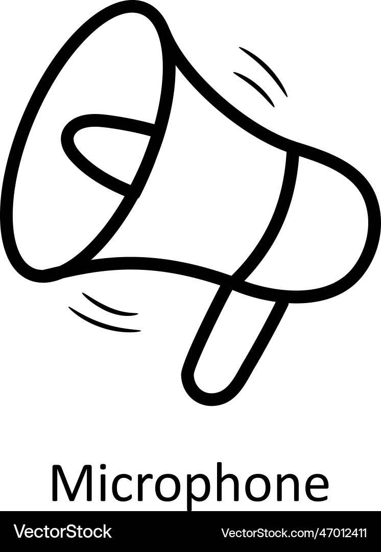 Microphone outline icon design Royalty Free Vector Image