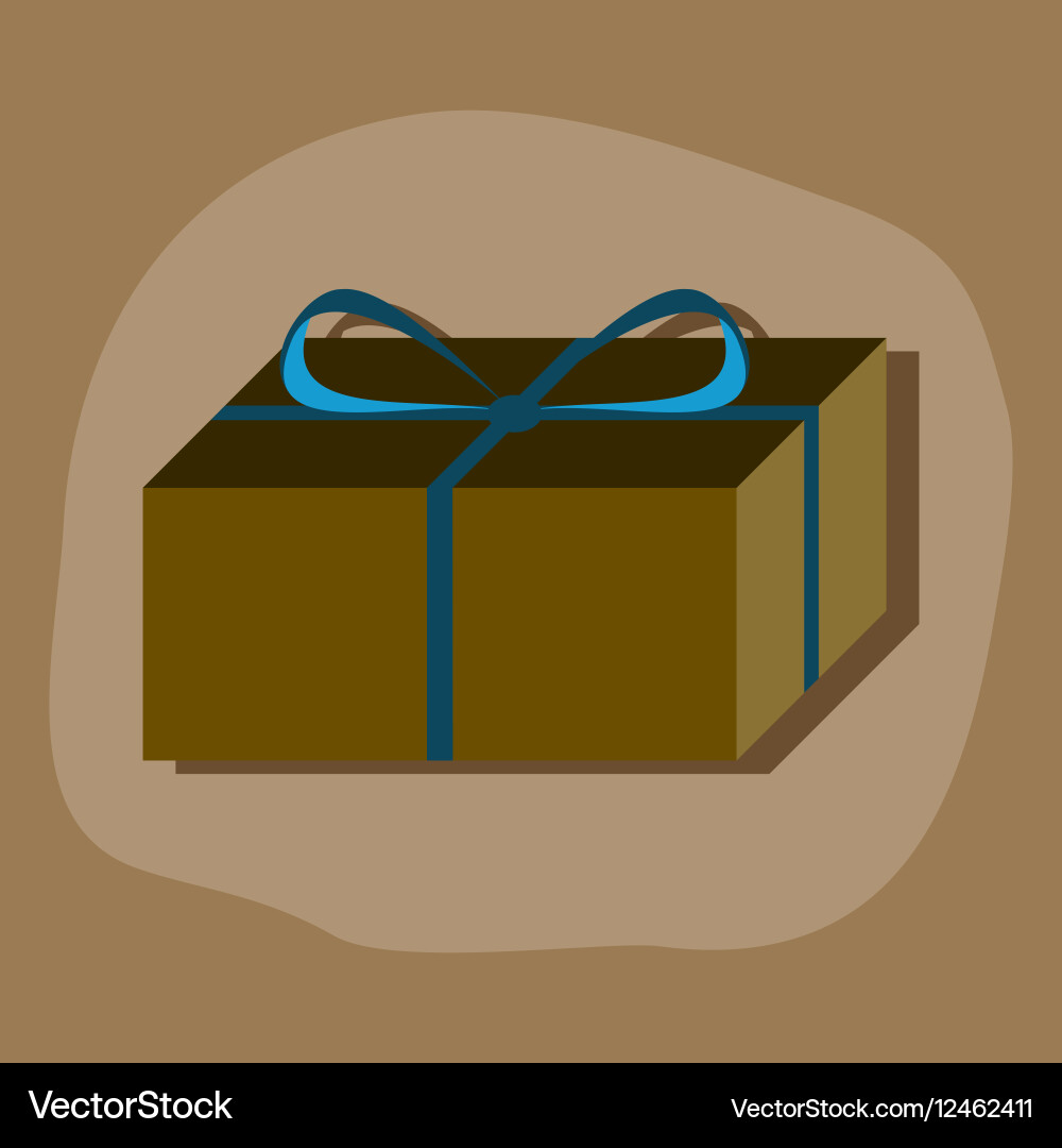 Paper sticker on stylish background gift box Vector Image