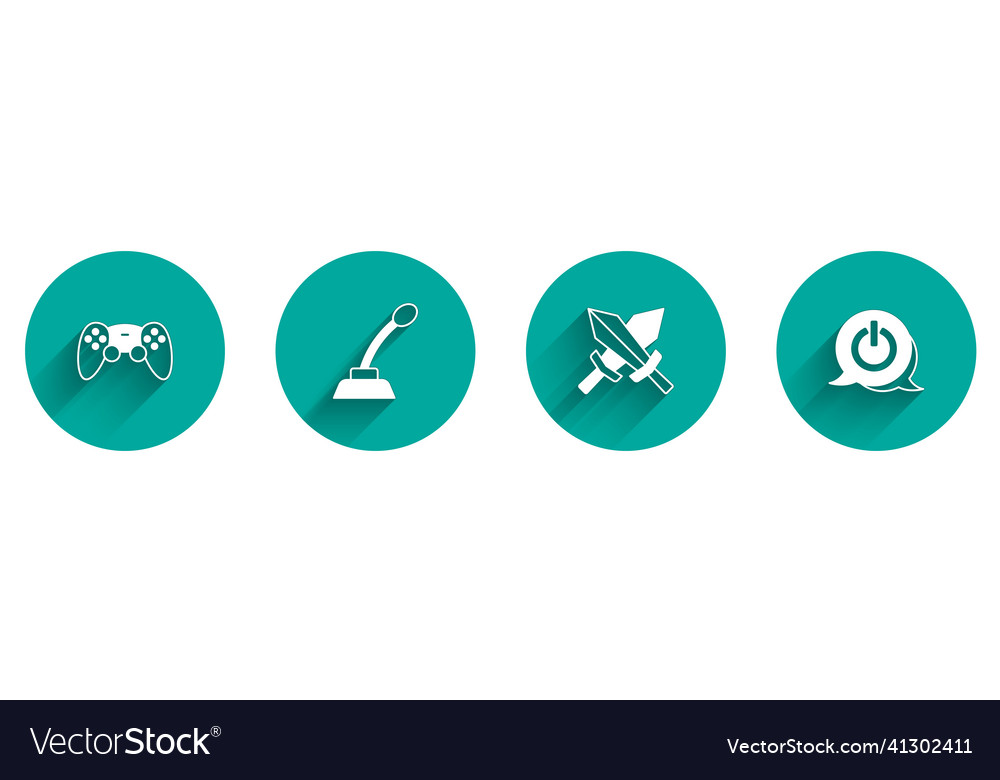 Set game controller or joystick microphone sword Vector Image