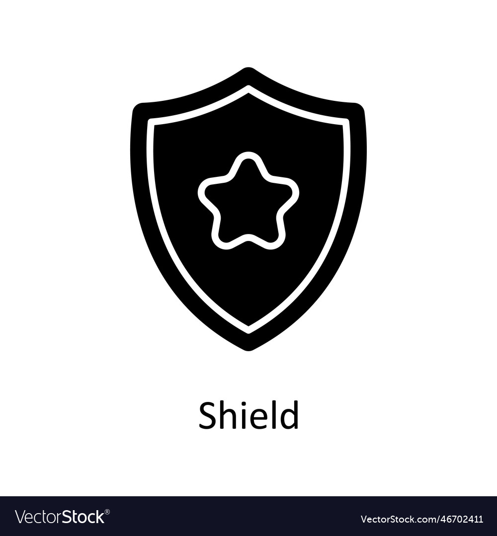 Shield solid icons simple stock Royalty Free Vector Image