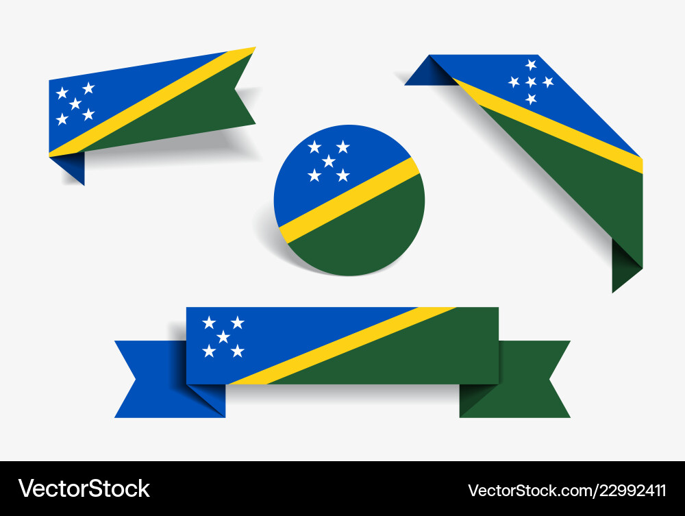 Solomon islands flag stickers and labels Vector Image
