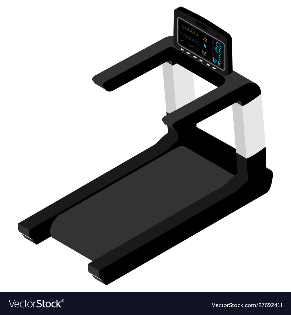 Sporty treadmill isolated on white background Vector Image