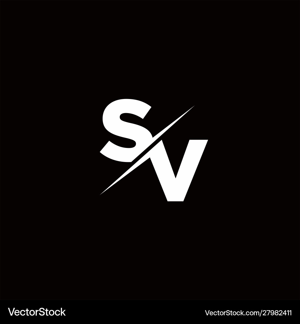 Sv logo letter monogram slash with modern Vector Image
