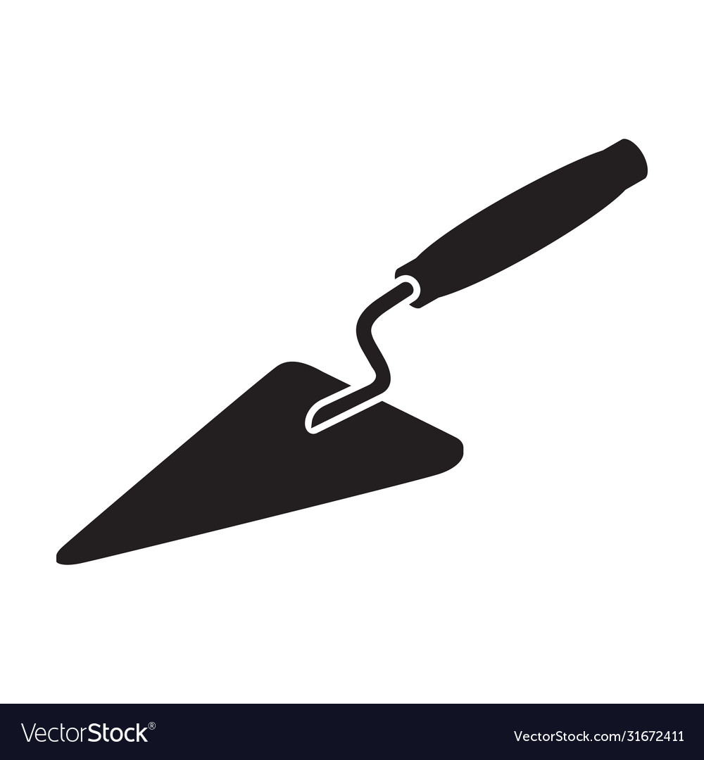 Trowel Iconblack Icon Isolated Royalty Free Vector Image