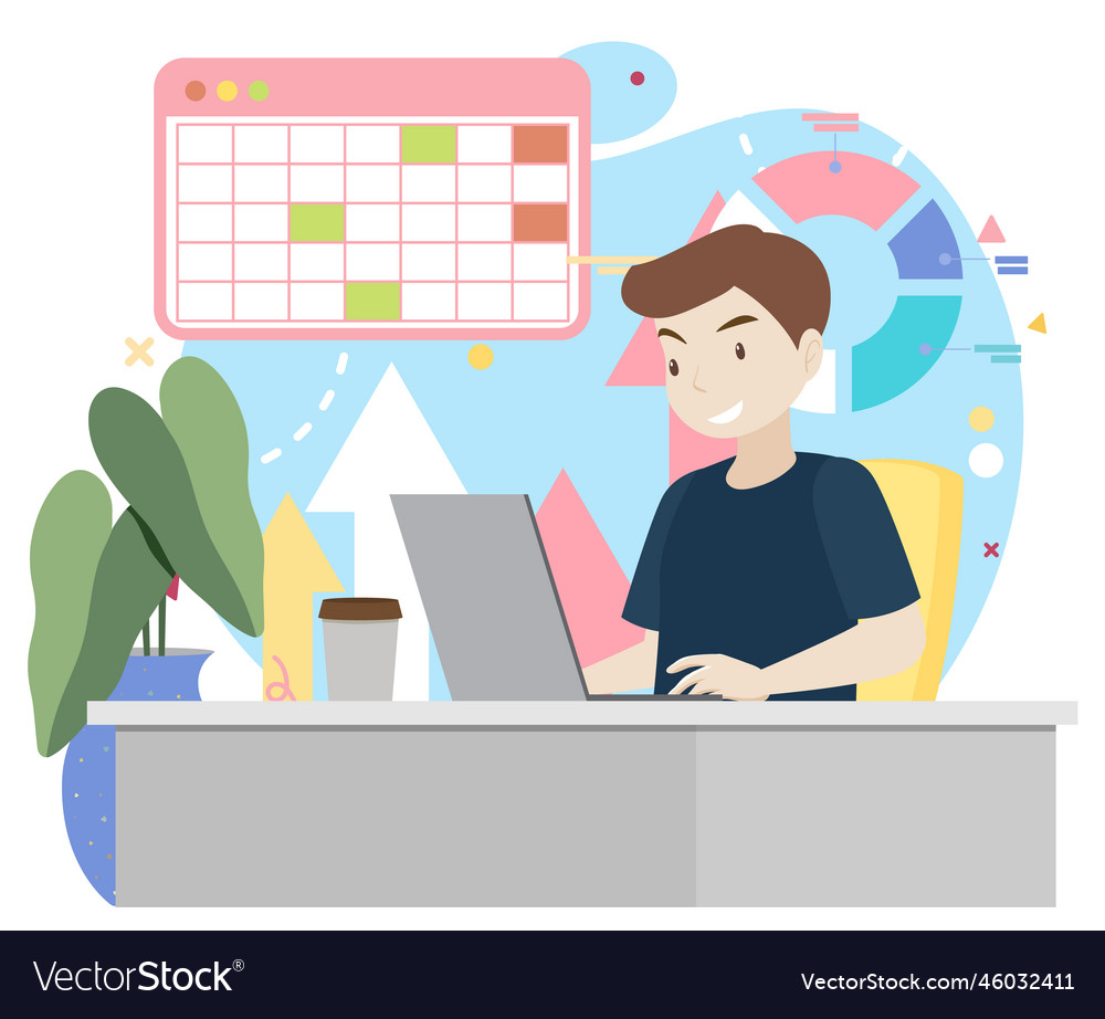 Working characters flat design for web banner Vector Image Working characters flat design for web banner Vector Image