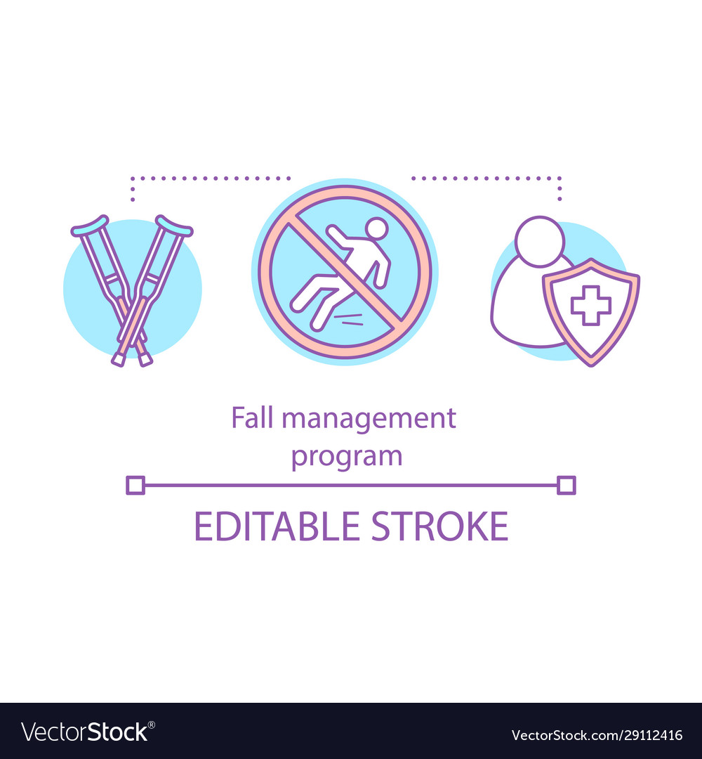 Fall management program concept icon Royalty Free Vector