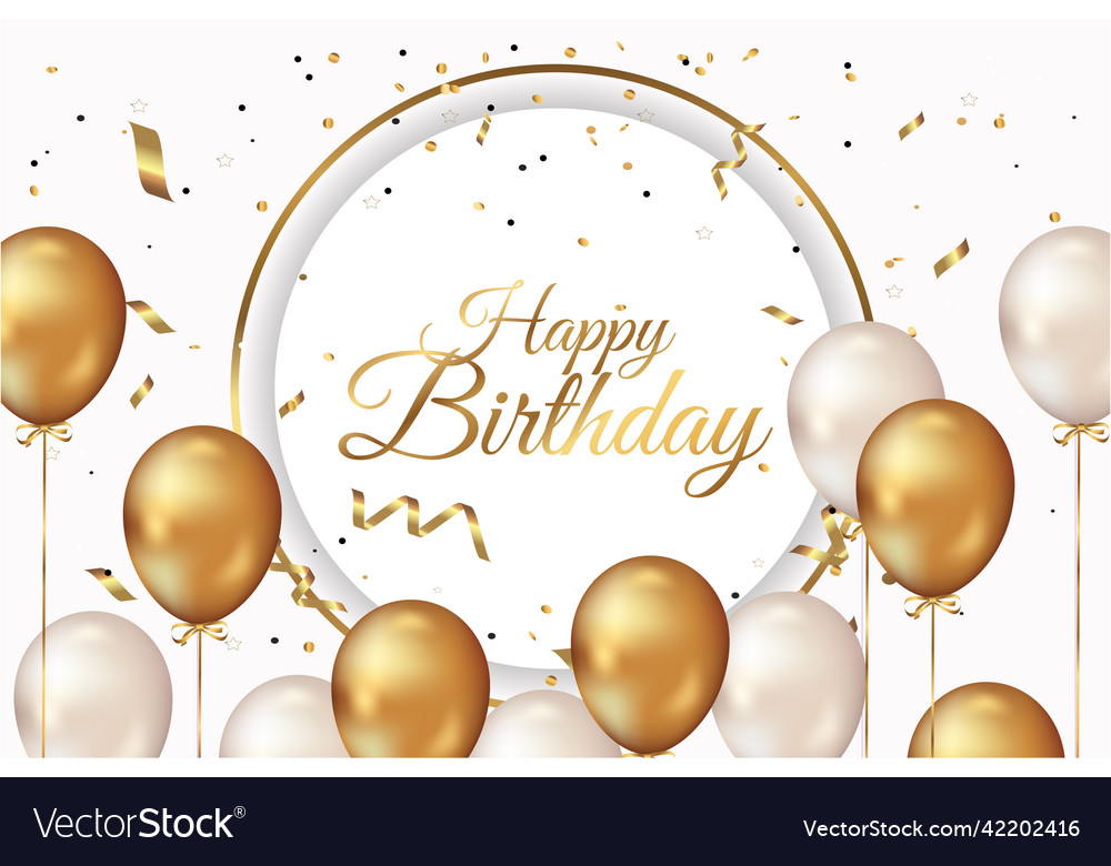 Happy birthday greeting template with balloon Vector Image