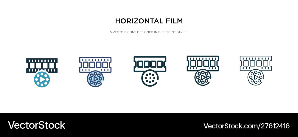 Horizontal film strip icon in different style Vector Image
