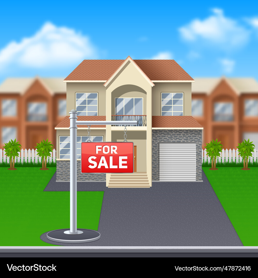 House for sale Royalty Free Vector Image - VectorStock