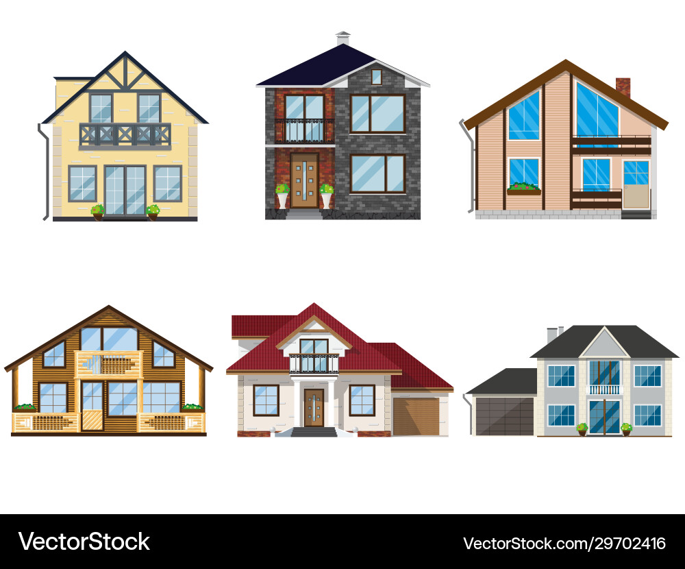 House set - colourful home icon collection group Vector Image