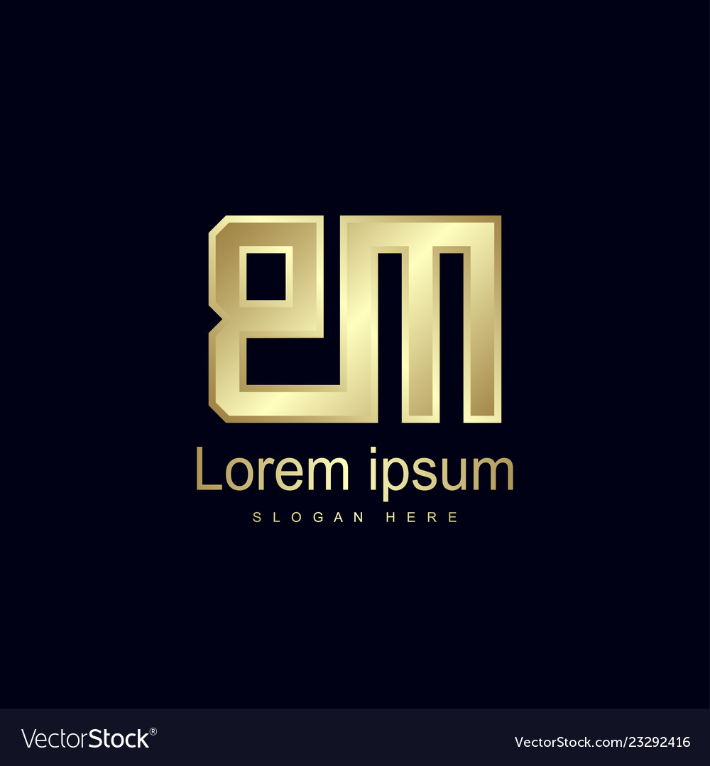 Initial letter bm logo template design Royalty Free Vector