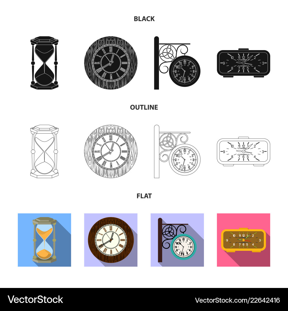 Isolated object of clock and time icon collection Vector Image