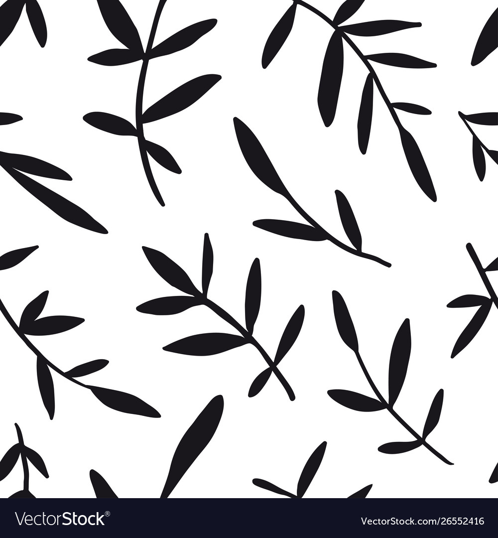 Leaves and branches seamless pattern Royalty Free Vector