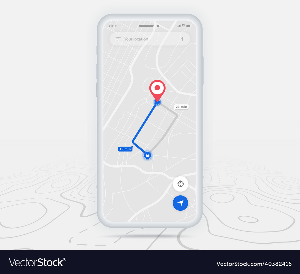 Map gps navigation ux ui concept smartphone Vector Image
