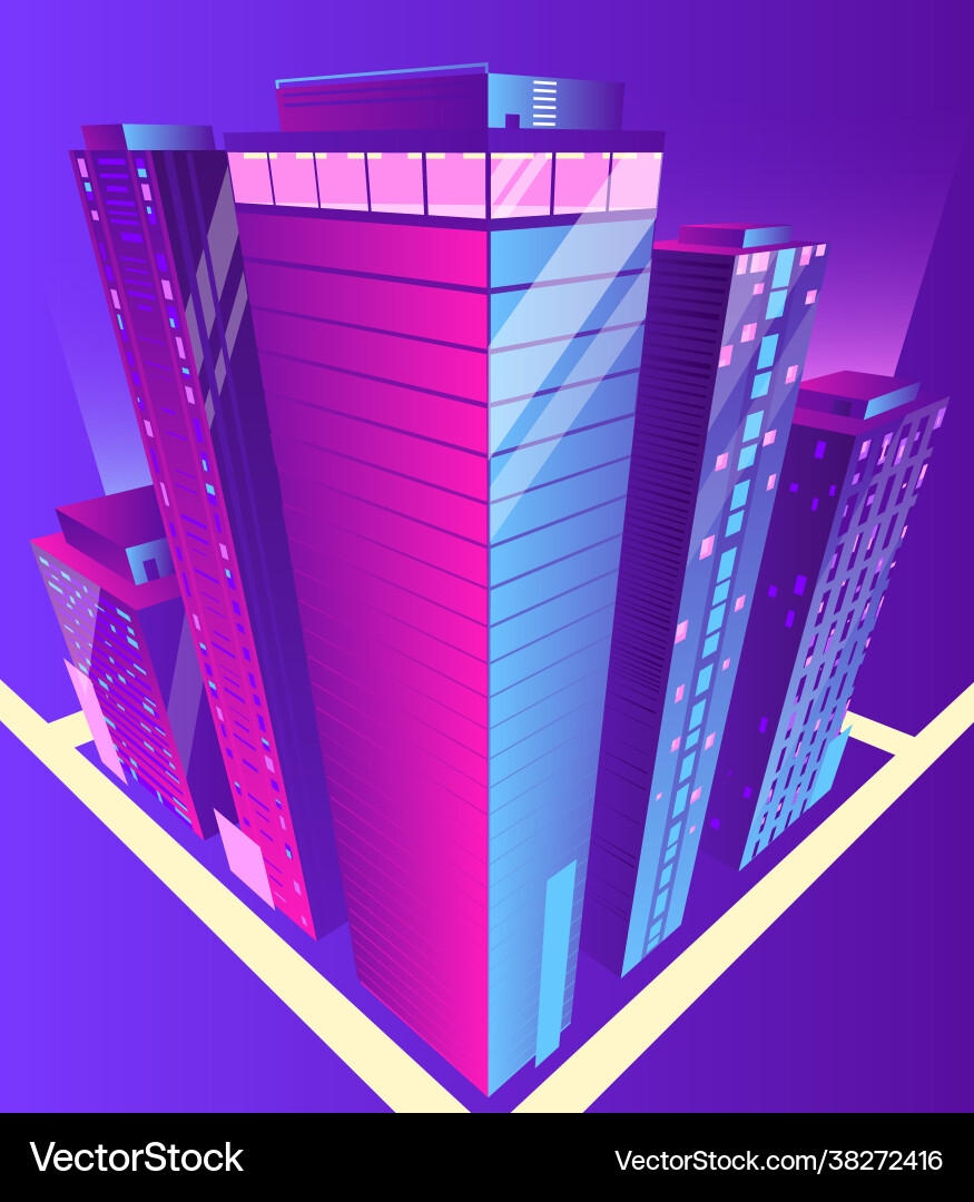 Modern skyscrapers buildings isometric Royalty Free Vector