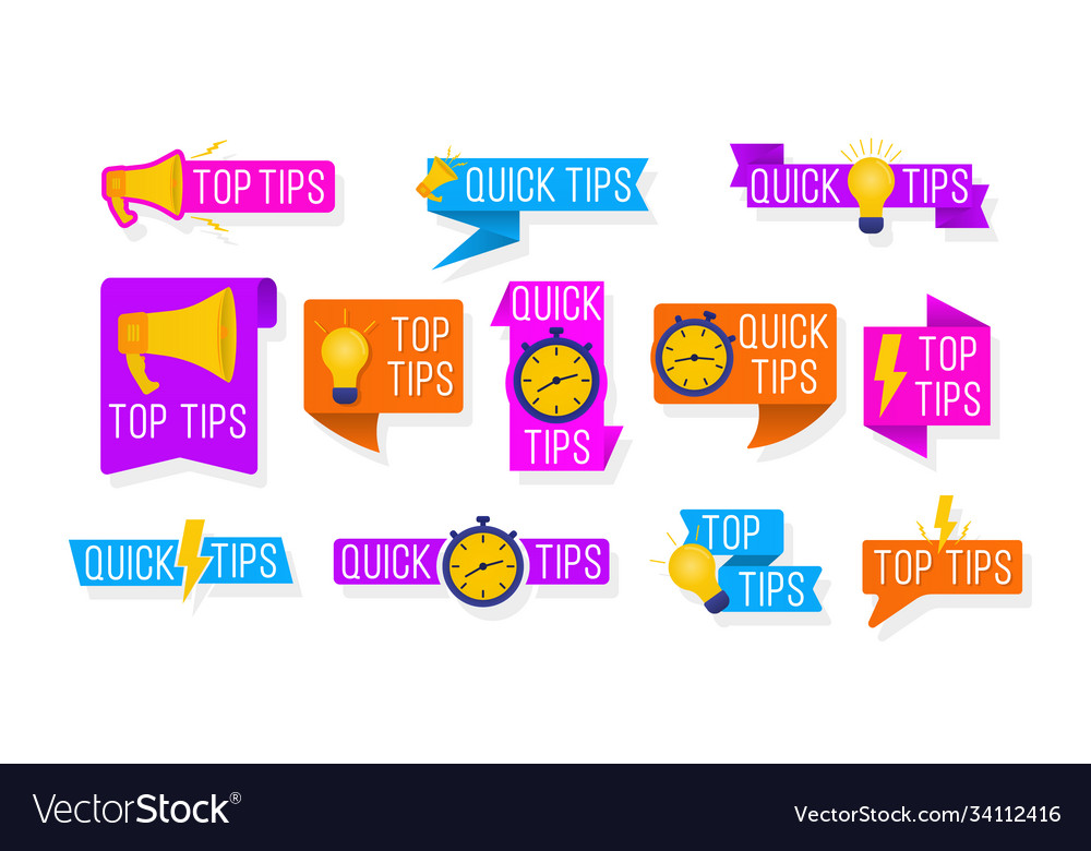 Quick tips message Royalty Free Vector Image - VectorStock