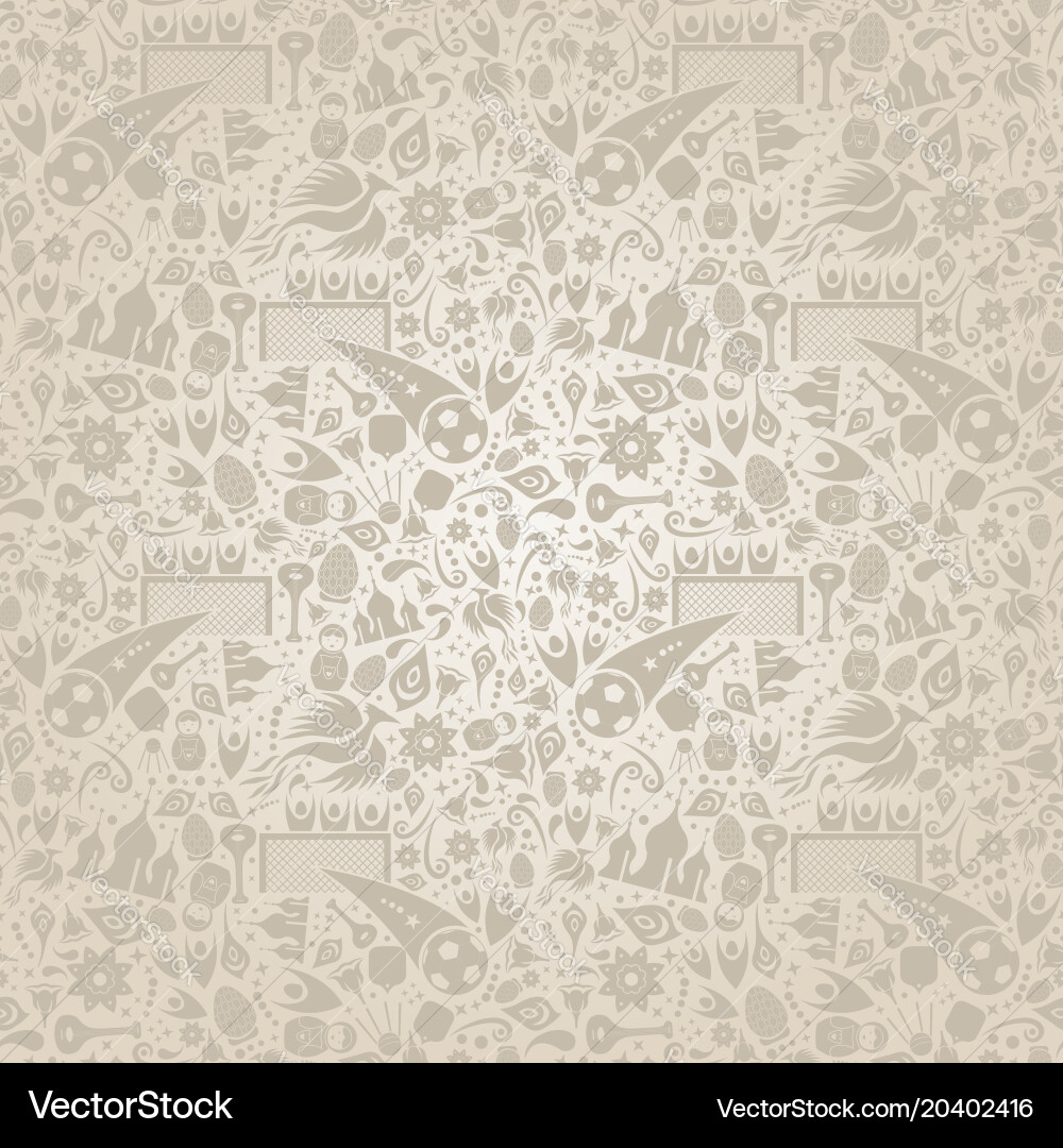 Russian background pattern of traditional icons Vector Image