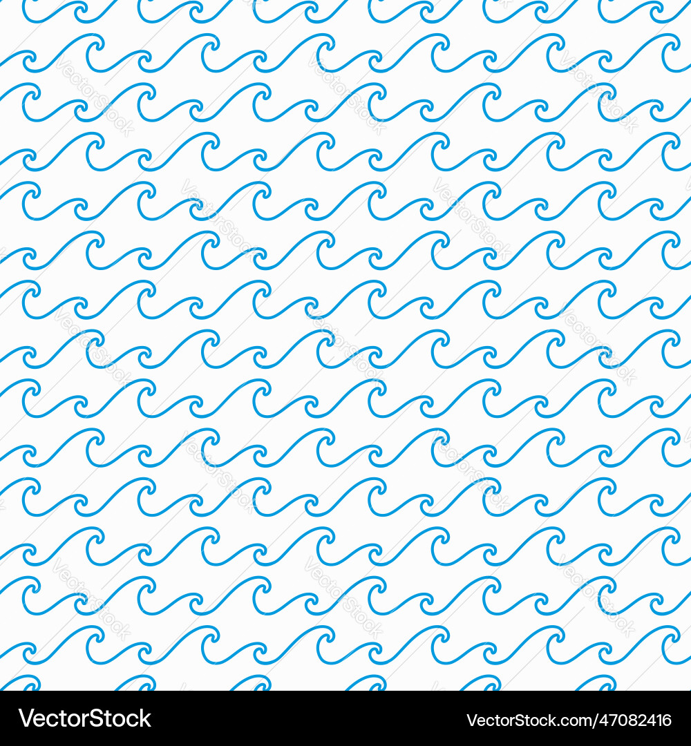 Sea waves blue water swirls seamless pattern Vector Image