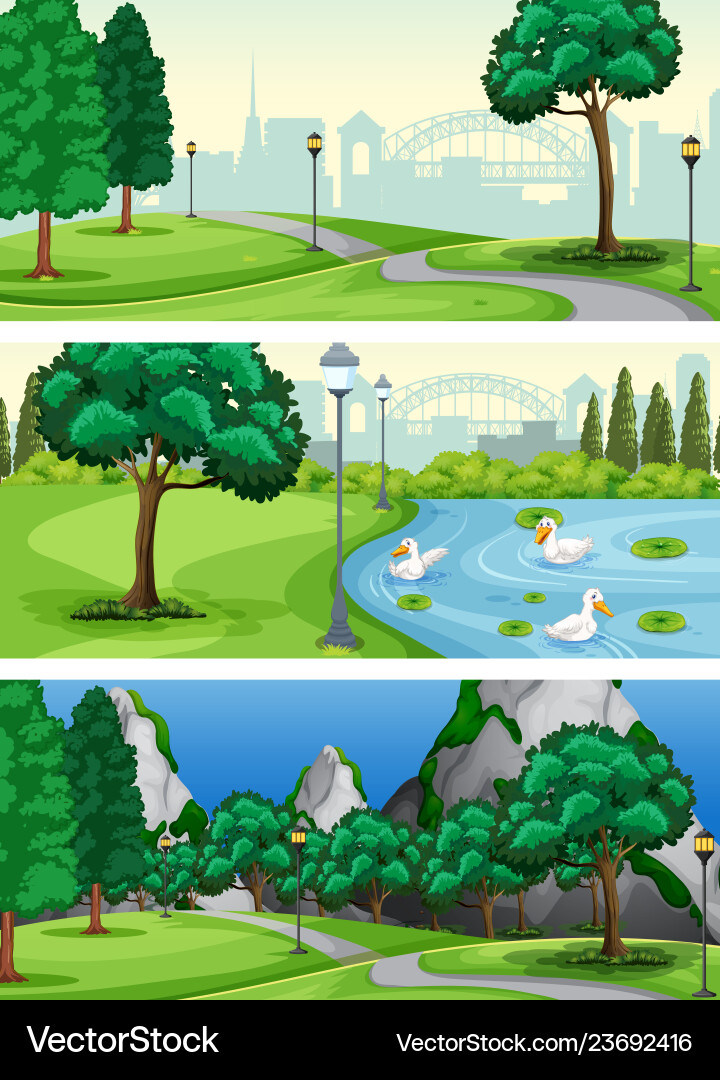 Set of urban park Royalty Free Vector Image - VectorStock