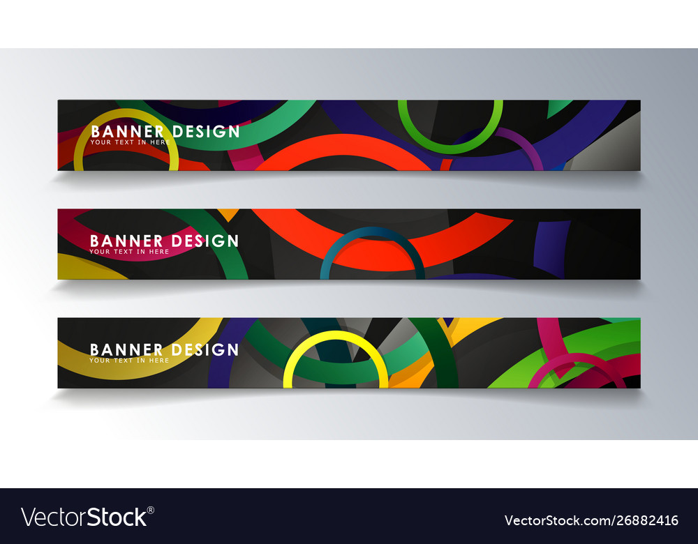 Set rectangular banner with a circle background Vector Image