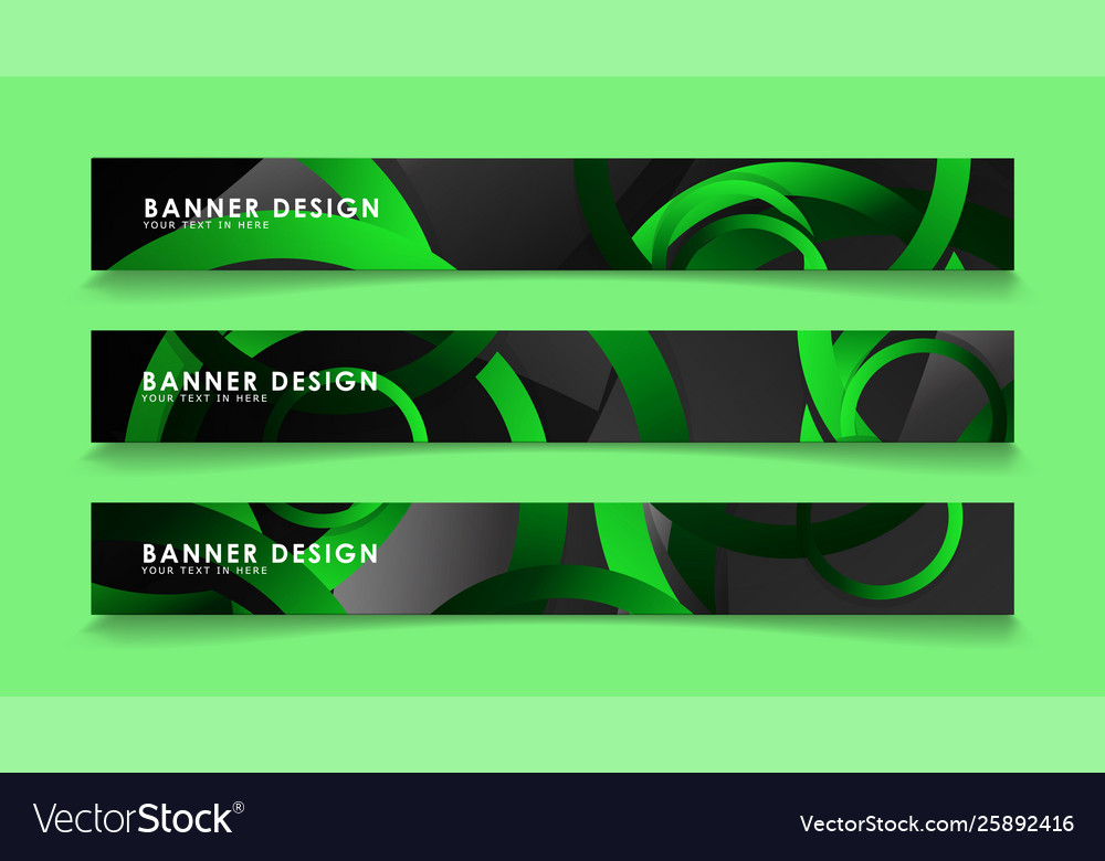 Set rectangular banners with background dark Vector Image