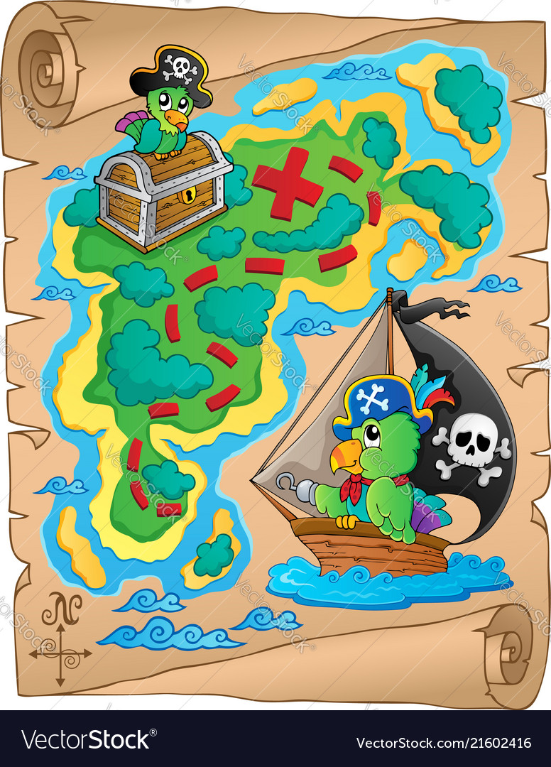 Treasure map theme image 8 Royalty Free Vector Image