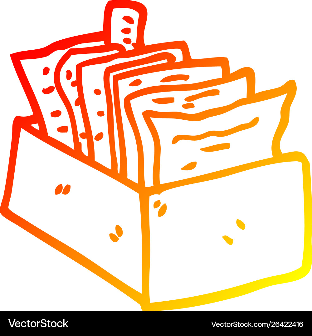 Warm gradient line drawing cartoon office filing Vector Image