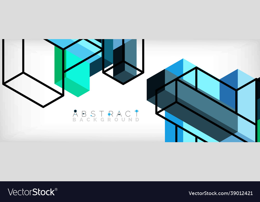 Abstract background 3d cubes cubic elements Vector Image