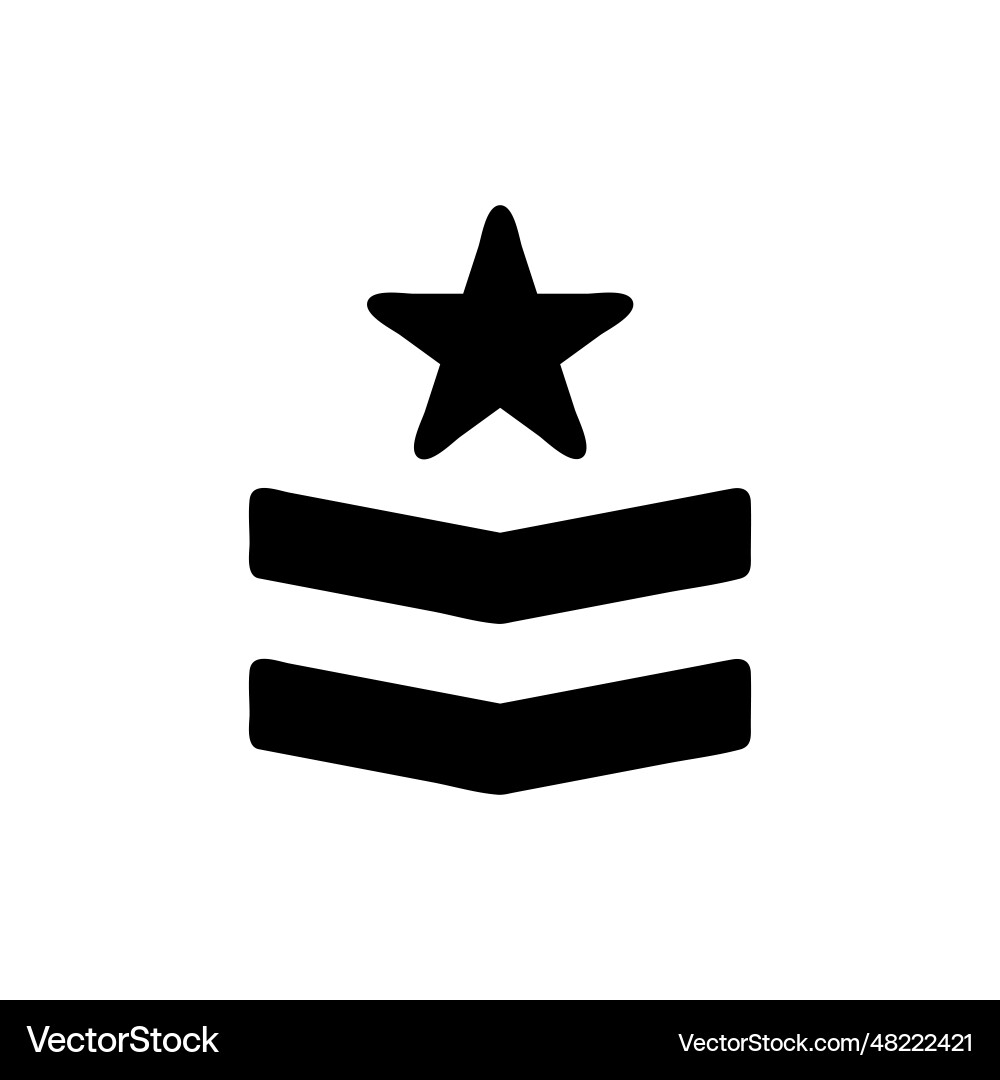 Badge icon solid black colour military symbol Vector Image