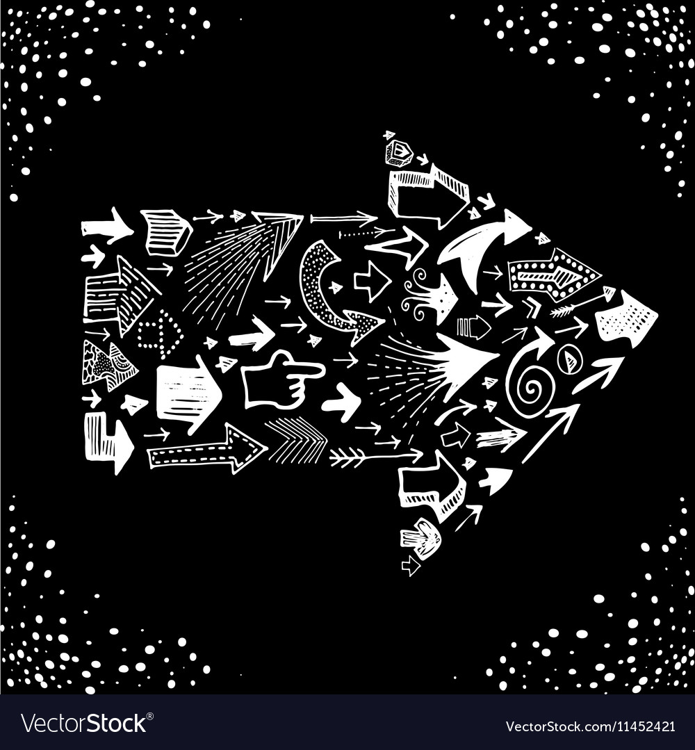 Big arrow shape made with small arrows Royalty Free Vector