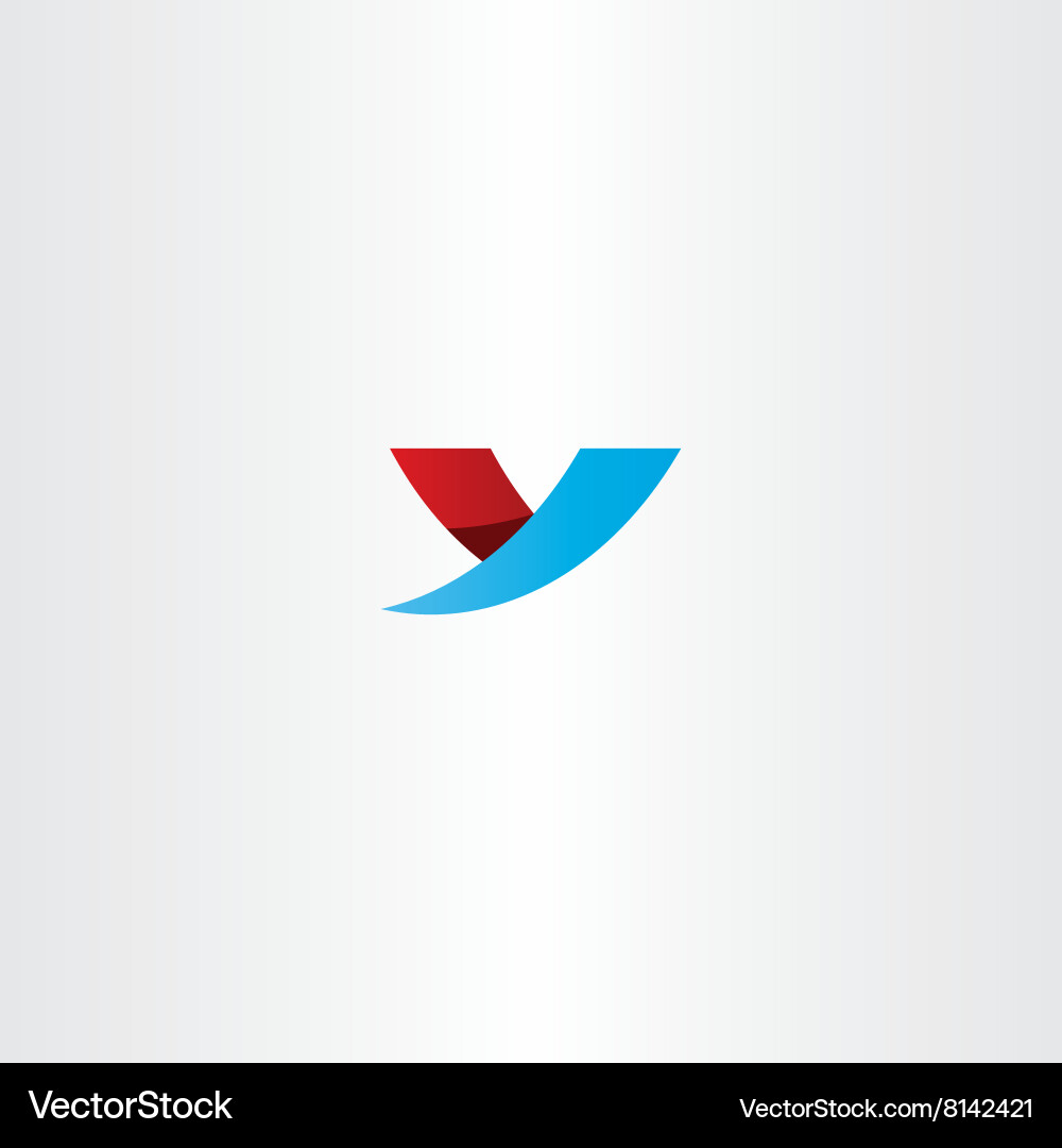 Blue red icon letter y logo symbol design Vector Image