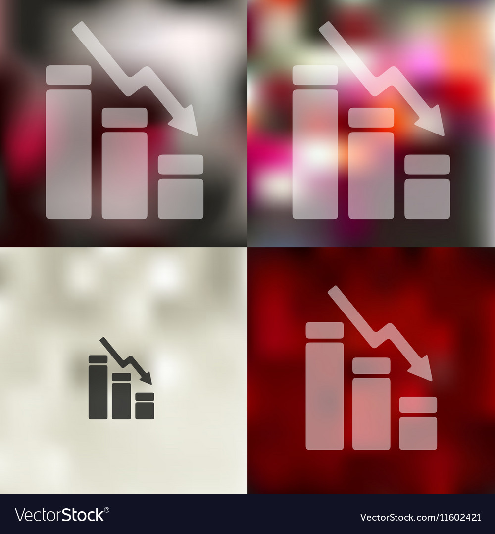 Chart icon on blurred background Royalty Free Vector Image