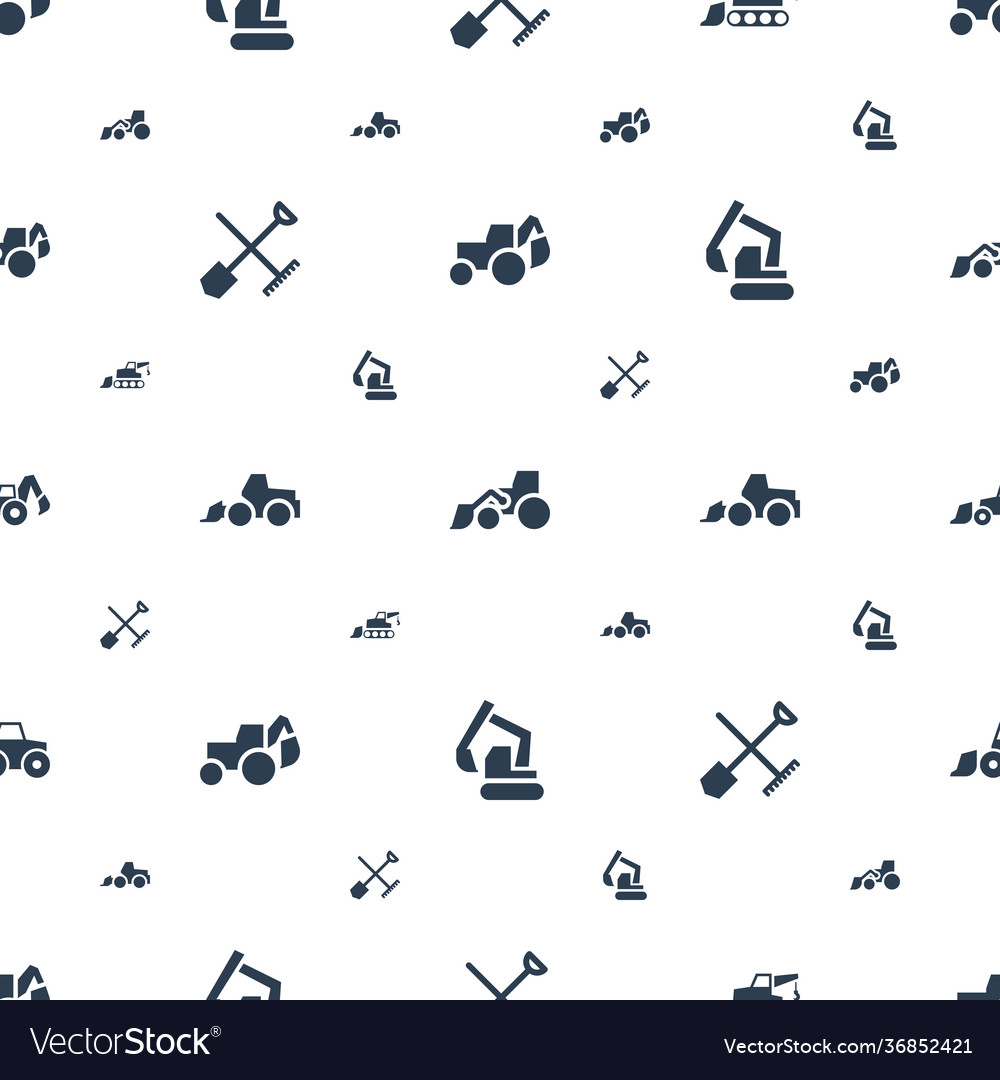 Digger icons pattern seamless white background Vector Image