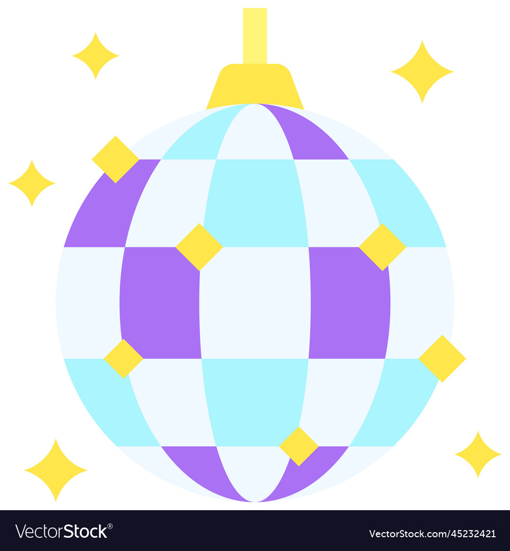 Disco ball icon new year realated Royalty Free Vector Image