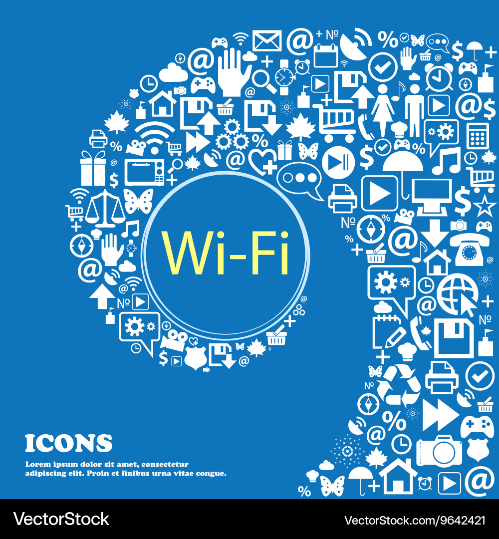 Free wifi sign wi-fi symbol wireless network icon Vector Image