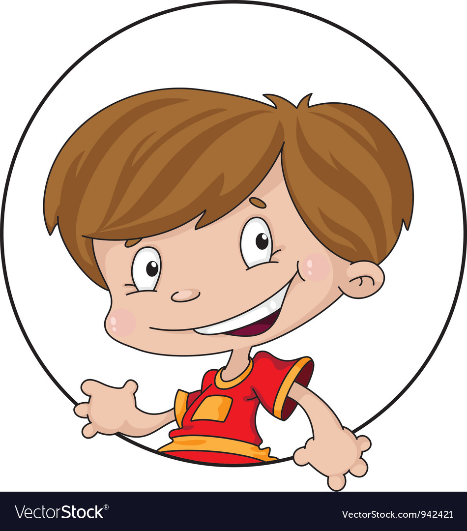 Funny boy circle Royalty Free Vector Image - VectorStock