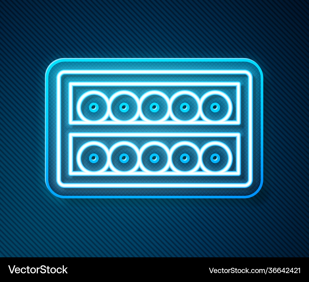 Glowing neon line billiard balls on a stand icon Vector Image