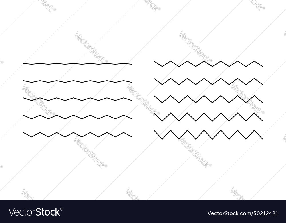 Horizontal zigzag lines jagged borders Royalty Free Vector