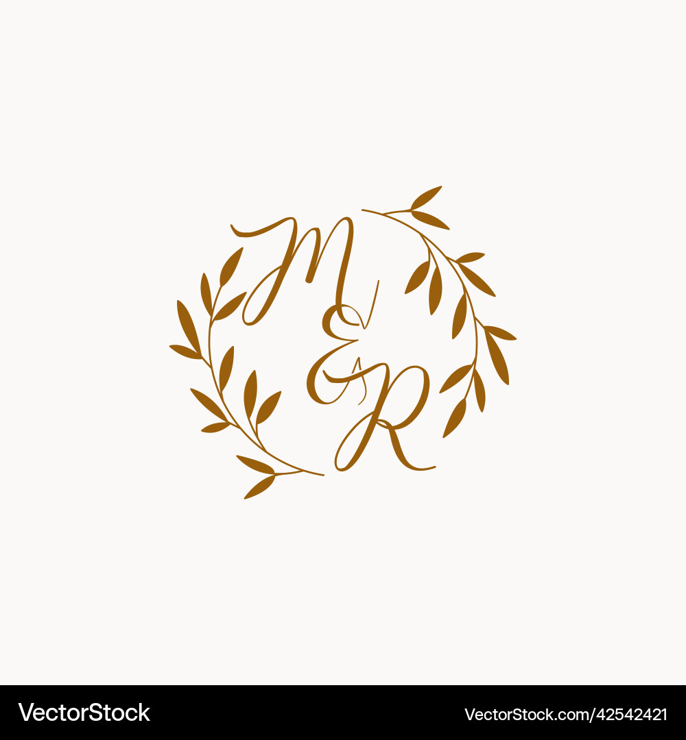 Mr initial wedding monogram logo Royalty Free Vector Image