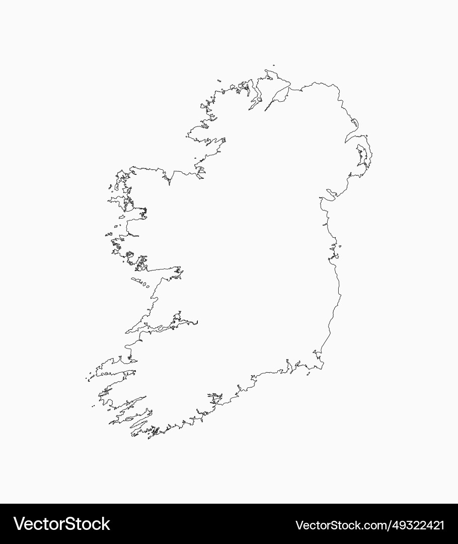 Outline map ireland line border country Royalty Free Vector